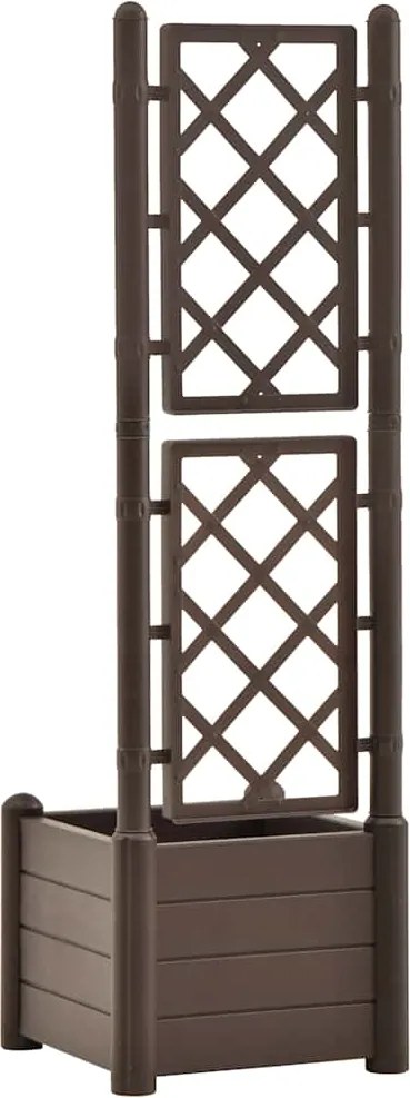 Zahradní truhlík s treláží 43 x 43 x 142 cm PP moka 313980