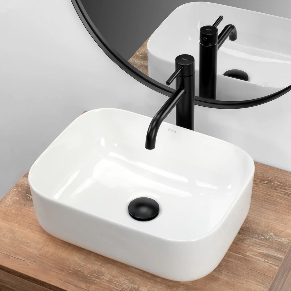 Rea Demi Mini, umyvadlo na desku 400x305x140 mm, bílá, REA-U5064