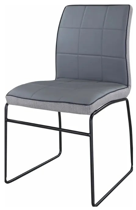 Jídelní židle, šedá ekokůže / kov, DEVORA