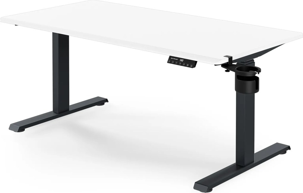 Elektrický stůl s nastavením výšky ergonomický antracitově-bílý, 1400x700 mm: ARIA