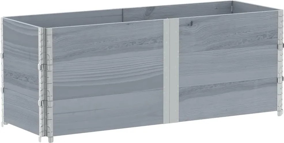 Zahradní truhlík šedý 150 x 50 cm masivní borové dřevo 3295437