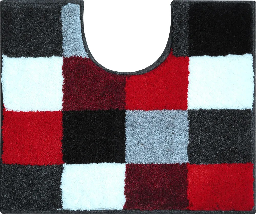 GRUND Koupelnová předložka BONA rubínová Rozměr: 50x60 cm s výřezem pro WC