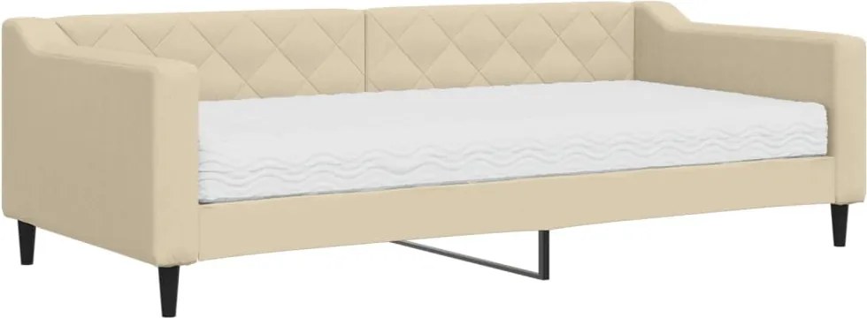 Válenda s matrací krémová 90 x 200 cm textil 3197412