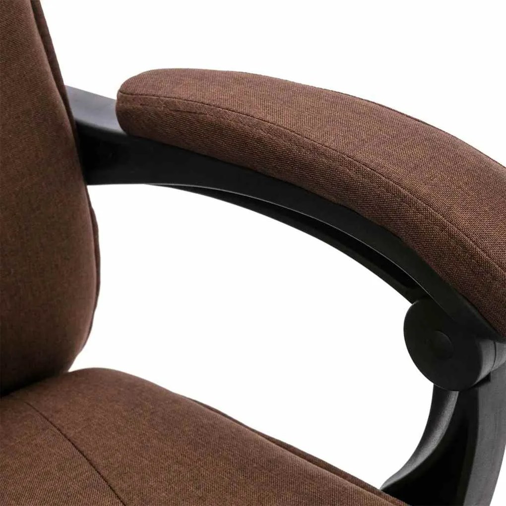 Masážní kancelářská židle hnědá textil 20371