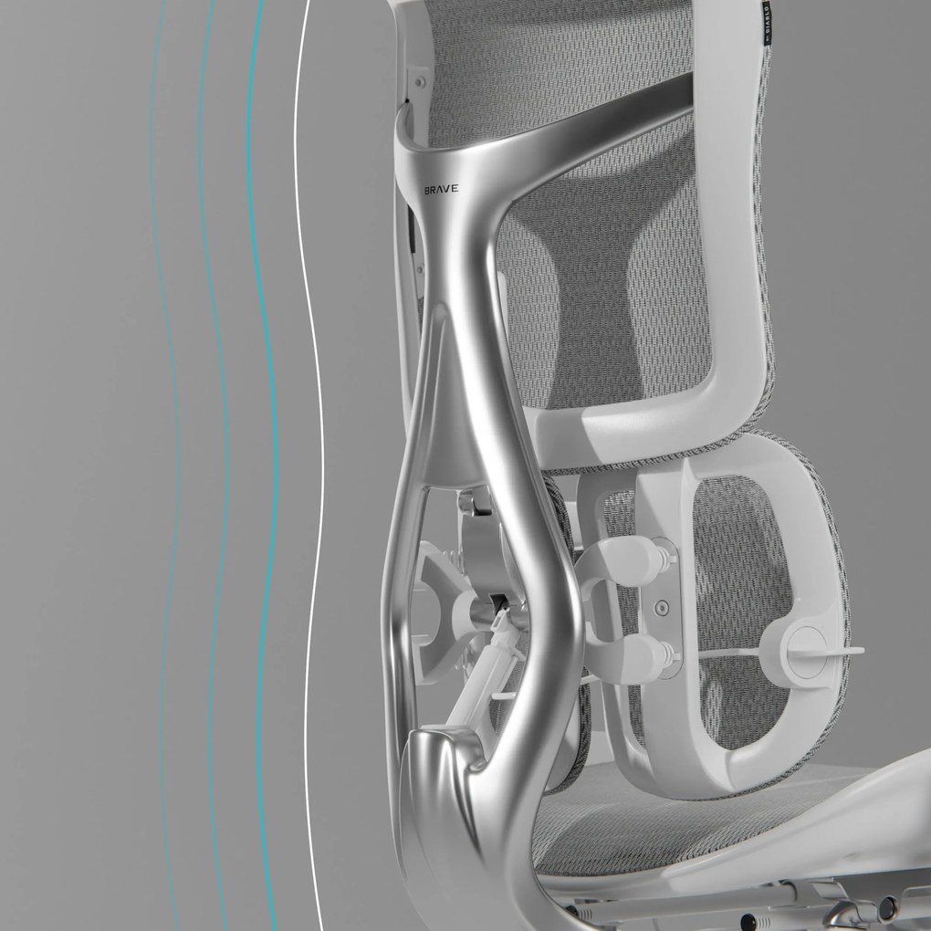 Ergonomická židle s podnožkou šedá Premium Normal Size: Diablo V-Kinetic