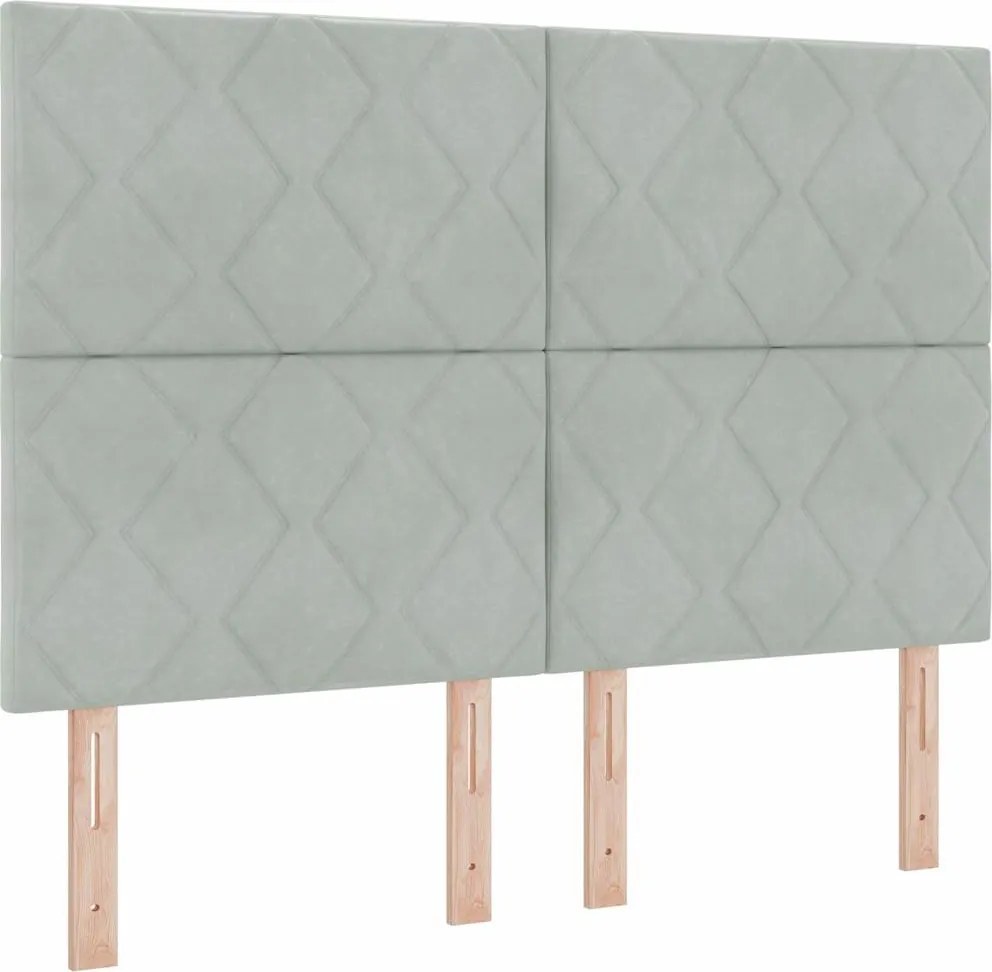 Čelo postele Světle šedá 144 cm samet 3337919