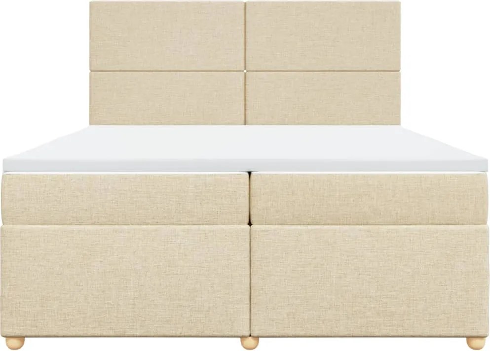 Box spring postel s matrací krémová 200x200 cm textil 3293685