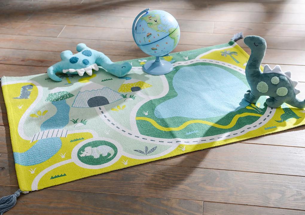 Amadeus les Petits Dětský koberec Dinosaurus zelený 120 x 77 cm