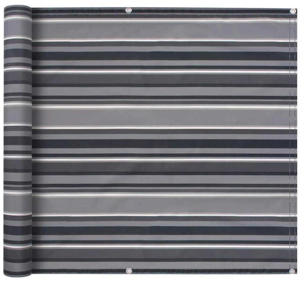 43396 vidaXL Balkónová zástěna oxfordská látka 75 x 600 cm šedý proužek