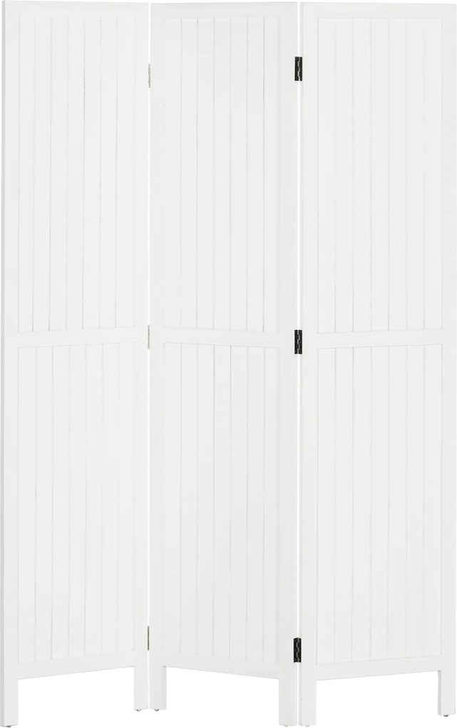 HOMCOM 3-panelový skládací paravan 120x1,8x170 cm, prvek soukromí, rustikální styl pro kancelář, ložnici a obývací pokoj, bílý