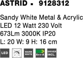 Nástěnné LED svítidlo NOVA LUCE ASTRID 12W 3000K 9128312