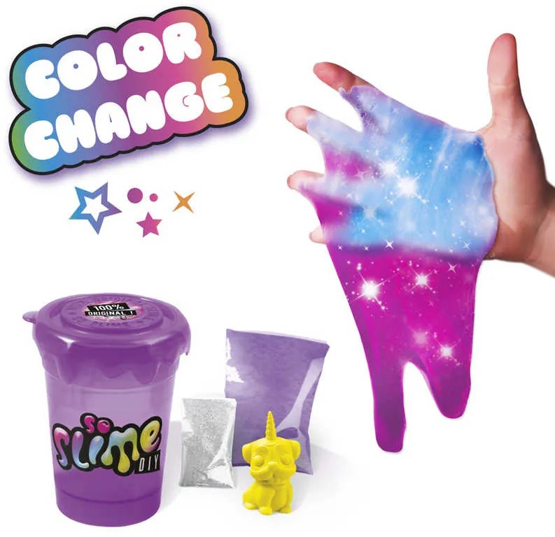 EP line Slime výroba slizu pro holky kreativní set shaker s glitry a figurkou mění barvu ep03905