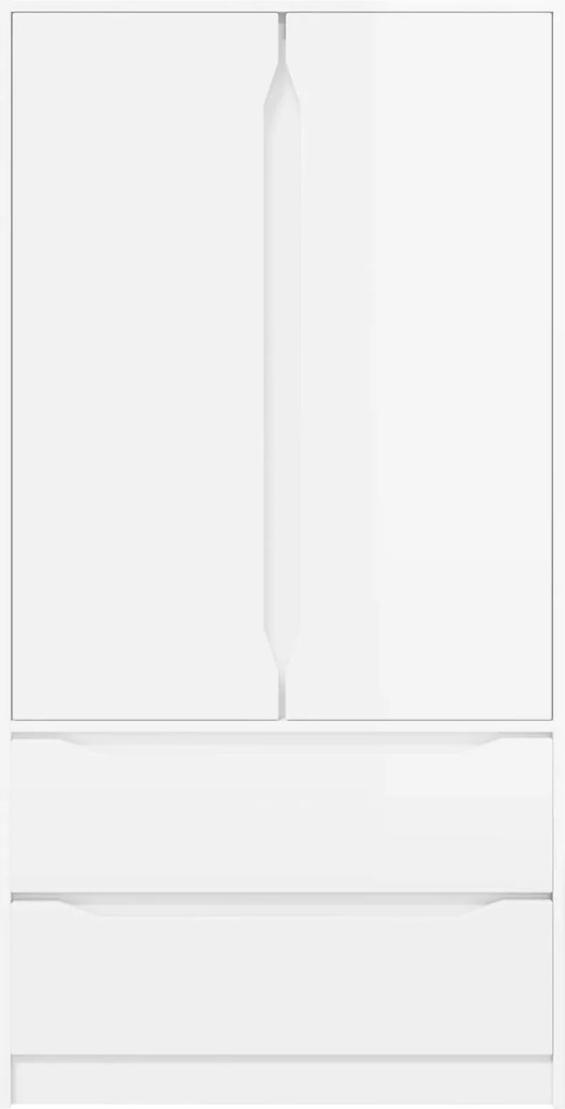 Šatní skříň se zásuvkou Vysoký Lesklý Bílý 79,5 x 49 x 156 cm 3406249