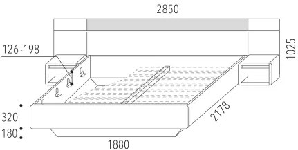 Postel Florencia, čelo oblé čalouněné 180 Domestav F123 Materiál: Buk cink, Barevne provedení: Moření