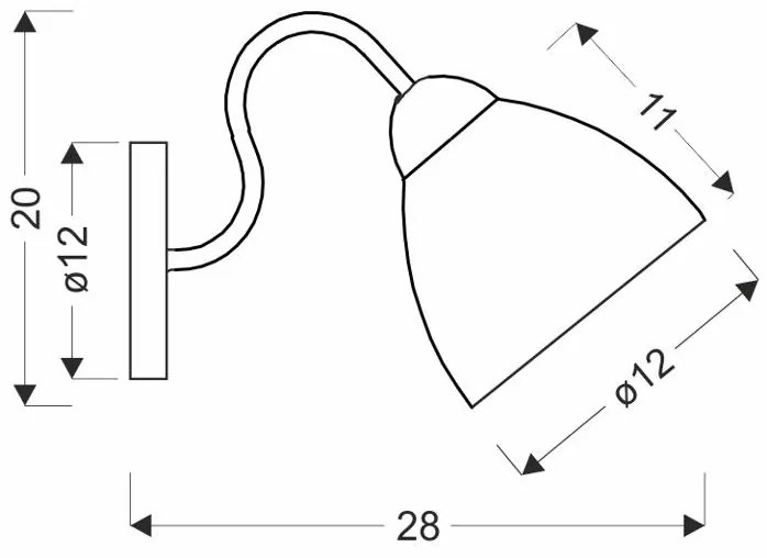 Černo-zlaté nástěnné svítidlo Unica pro žárovku E27  - Candellux