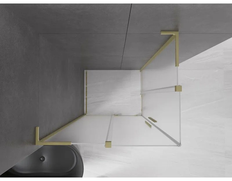 Mexen Velar L Duo, sprchový kout s posuvnými dveřmi 100 x 90 cm, 8mm sklo námraza, zlatá matná, 871-100-090-02-33-55