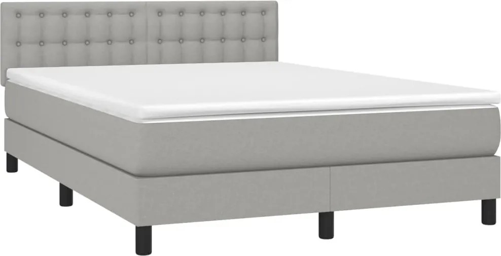 Box spring postel s matrací světle šedá 140 x 190 cm textil 3140369