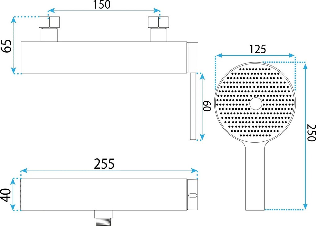 Rea Rivo, nástěnná sprchová baterie s ruční sprchovou soupravou, zlatá matná, REA-B9328