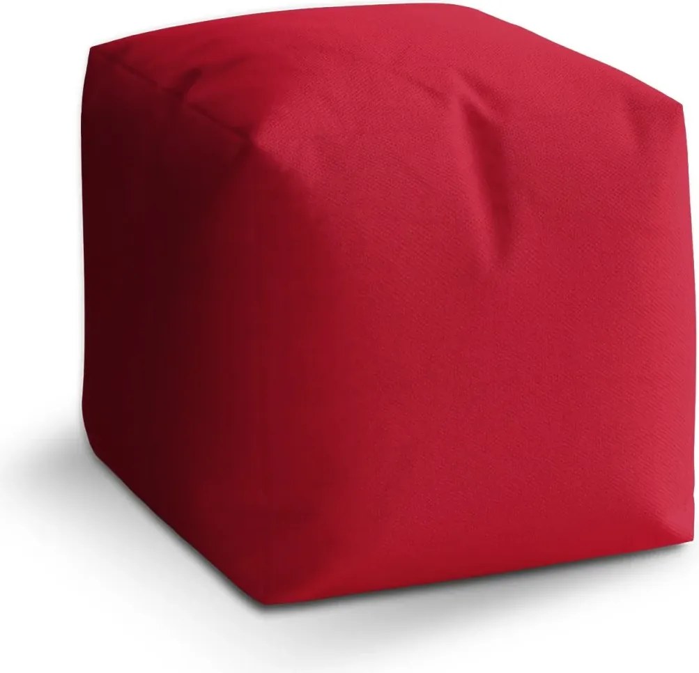 Sablio Taburet Cube Červená cherry - 60x60x60 cm
