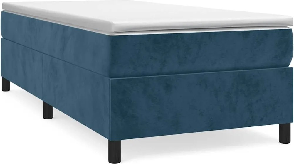 Rám postele s boxspringem tmavě modrý 80x200 cm samet 3121088