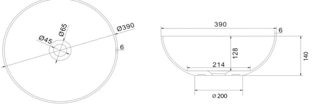 Sapho Sapho, FORMIGO betonové umyvadlo na desku, průměr 39cm, růžová mat, FG321