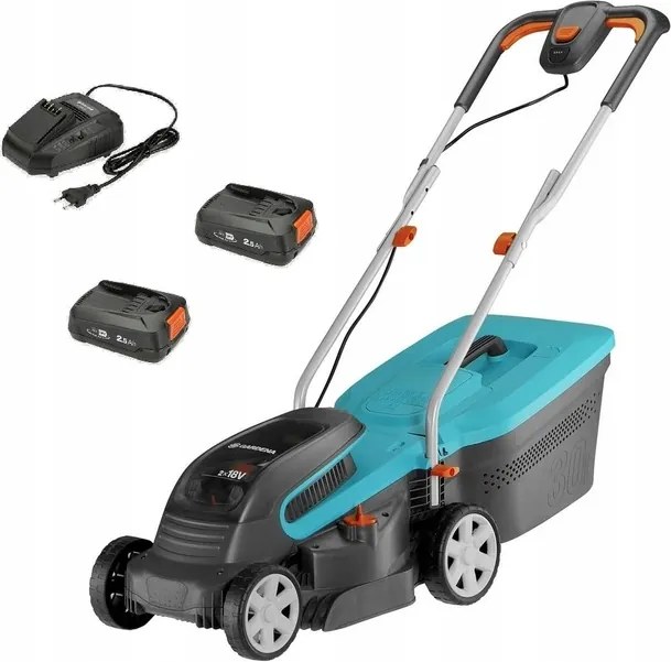 Akumulátorová sekačka Gardena 32 cm PowerMax 32/36 V, koš 30 l 2 x 2,5 Ah