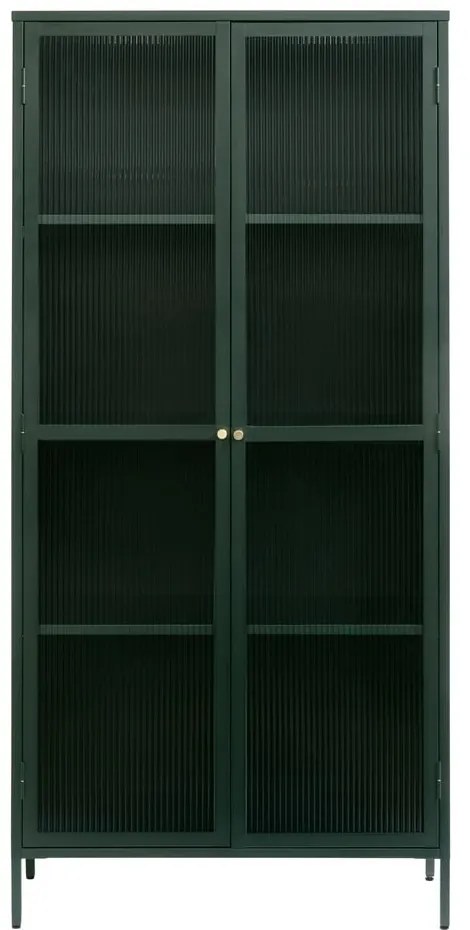 Tmavě zelená kovová vitrína 90x190 cm Bronco – Unique Furniture