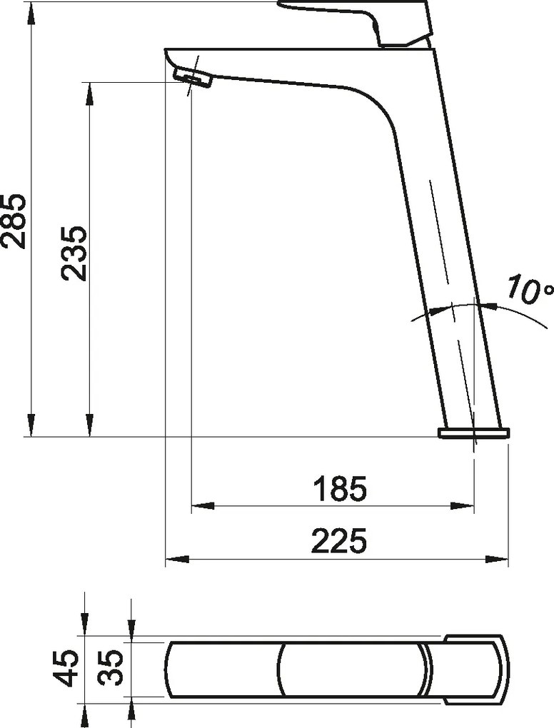 Novaservis, Umyvadlová baterie Nobles EGO bez výpusti, černá, 43501/1-5