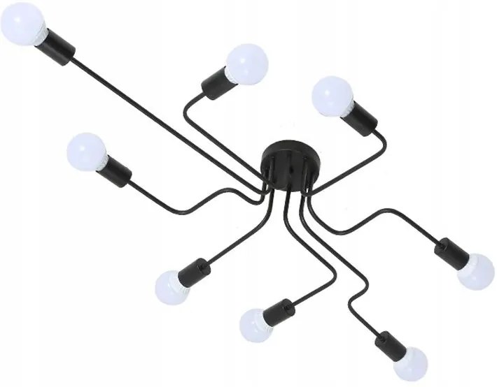 Toolight - Stropní / nástěnné svítidlo Agaro Spider 8xE27, černá, OSW-06606