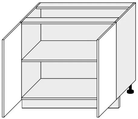 EXTOM Dolní skříňka QUANTUM D11 90 Korpus:: LAVA, Dvířka:: white