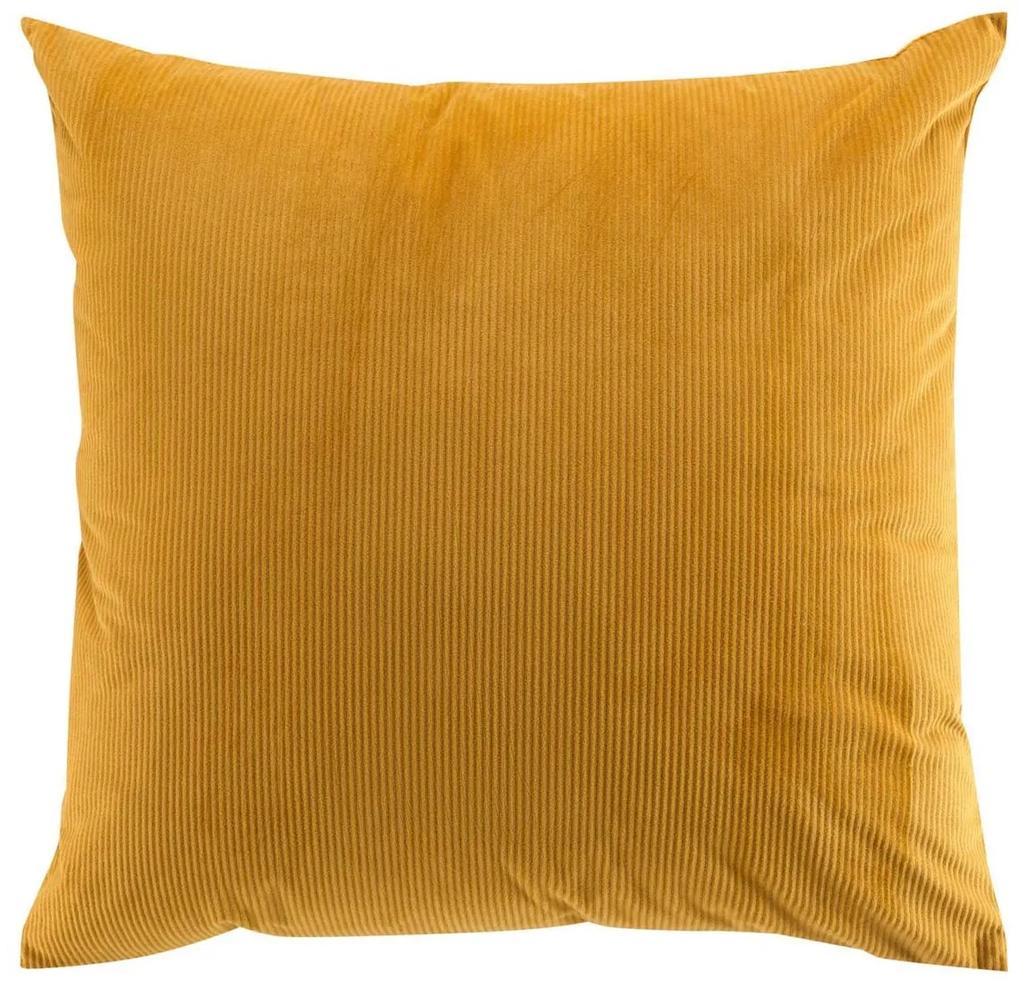 Dekorační polštář CORD, žlutý, 60 x 60 cm