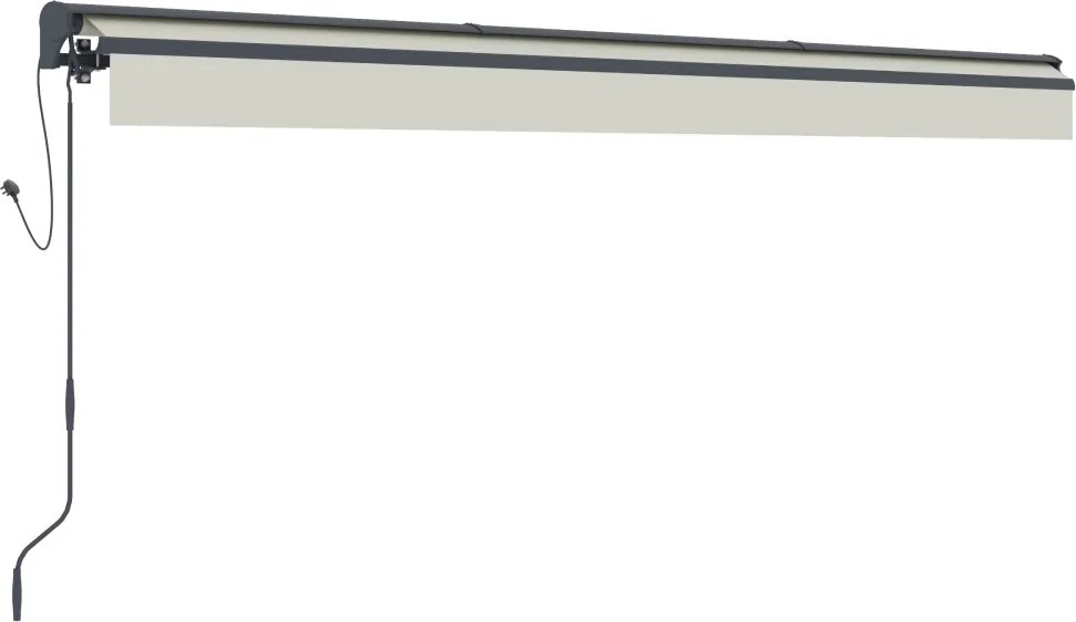Elektrická markýza s LED osvětlením BestBerg BBSU-EL495BG / 495 x 300 cm / béžová