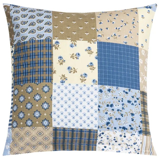 Bellatex Polštářek ADÉLA 40x40 cm Patchwork modrá