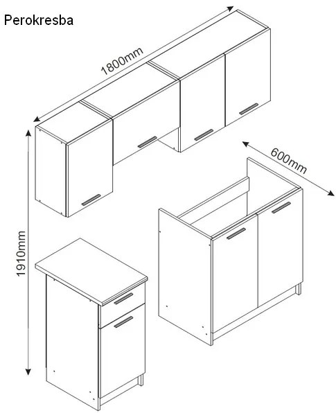 Kuchyňský blok Irma, celobílý