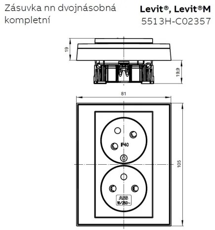 ABB Levit dvojzásuvka oranžová/kouřová 5513H-C02357 66