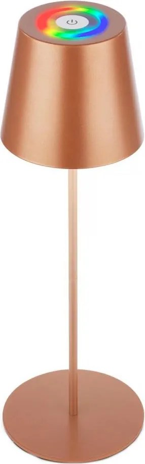 Briloner 7510013-LED RGB Stm stolní lampa CALIDA 2,5W/5V IP44 1200mAh bronzová