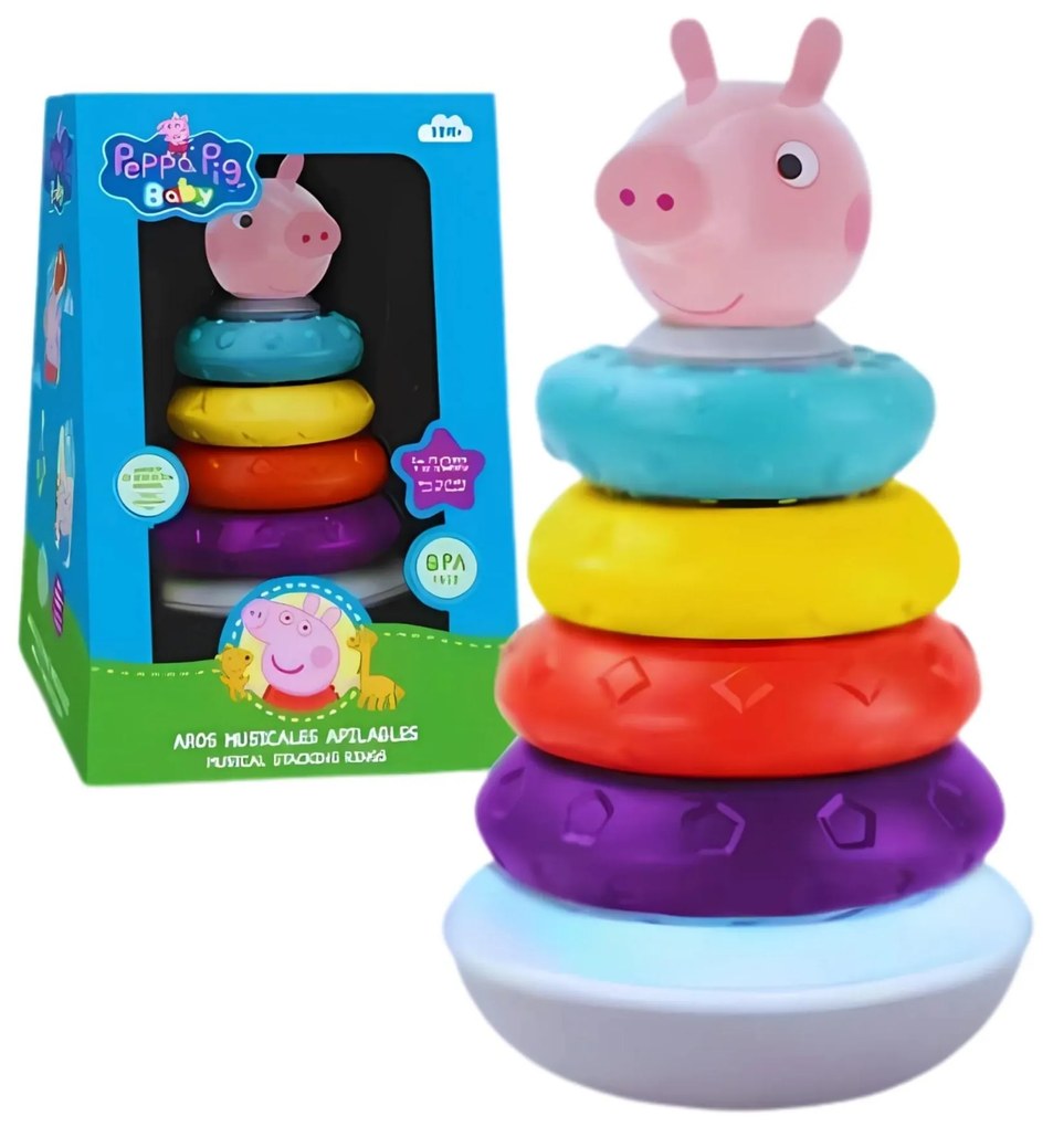 PYRAMIDOVÁ SKLÁDAČKA SE ZVUKOVÝMI EFEKTY PEPPA PIG Velikost: uni