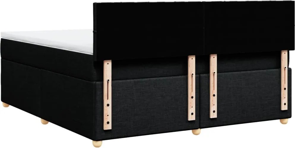 Box spring postel s matrací černá 180x200 cm textil 3286761