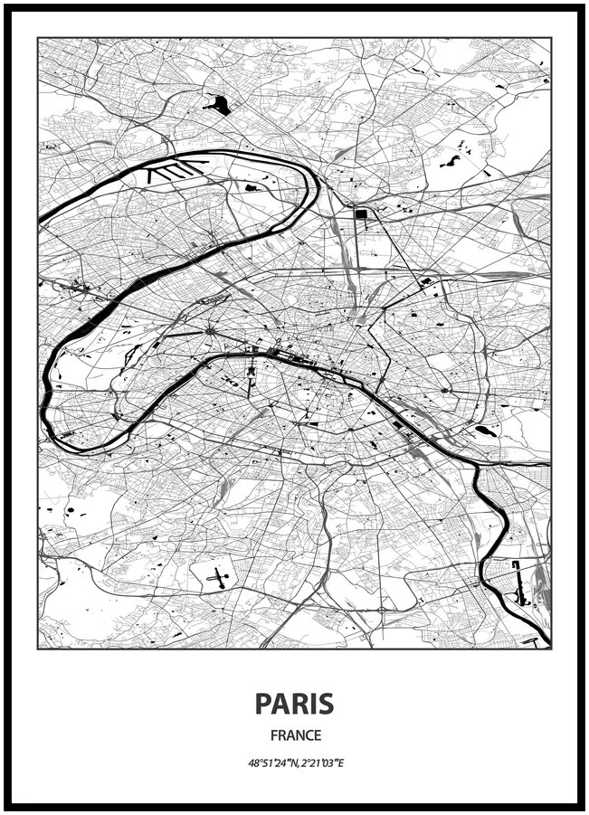 Plakát Mapa města (více variant měst) Rozměr plakátu: 50 x 70 cm, Město: Kobenhavn