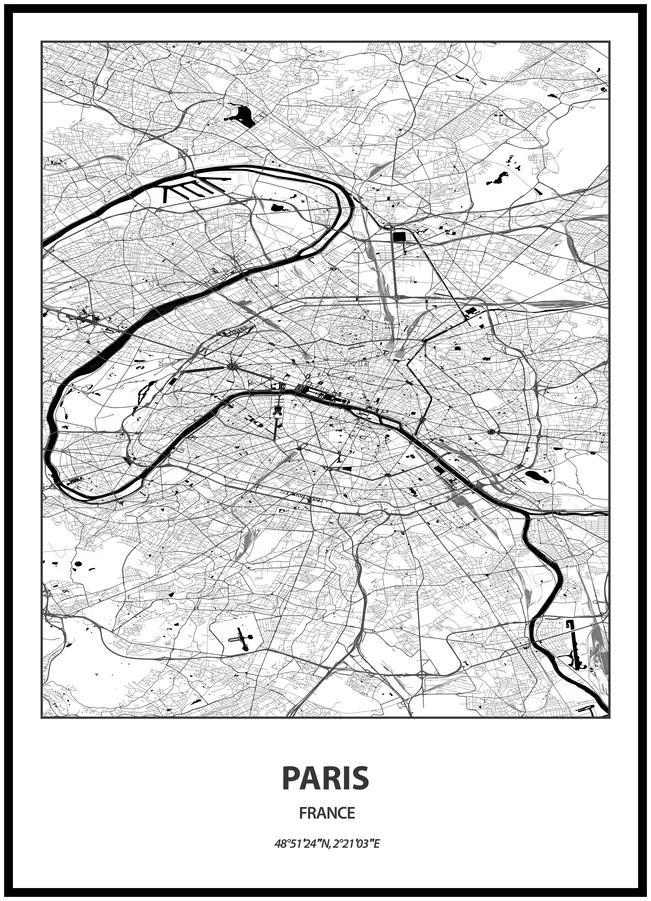 Plakát Mapa města (více variant měst) Rozměr plakátu: A4 (21 x 29,7 cm), Město: Warsaw