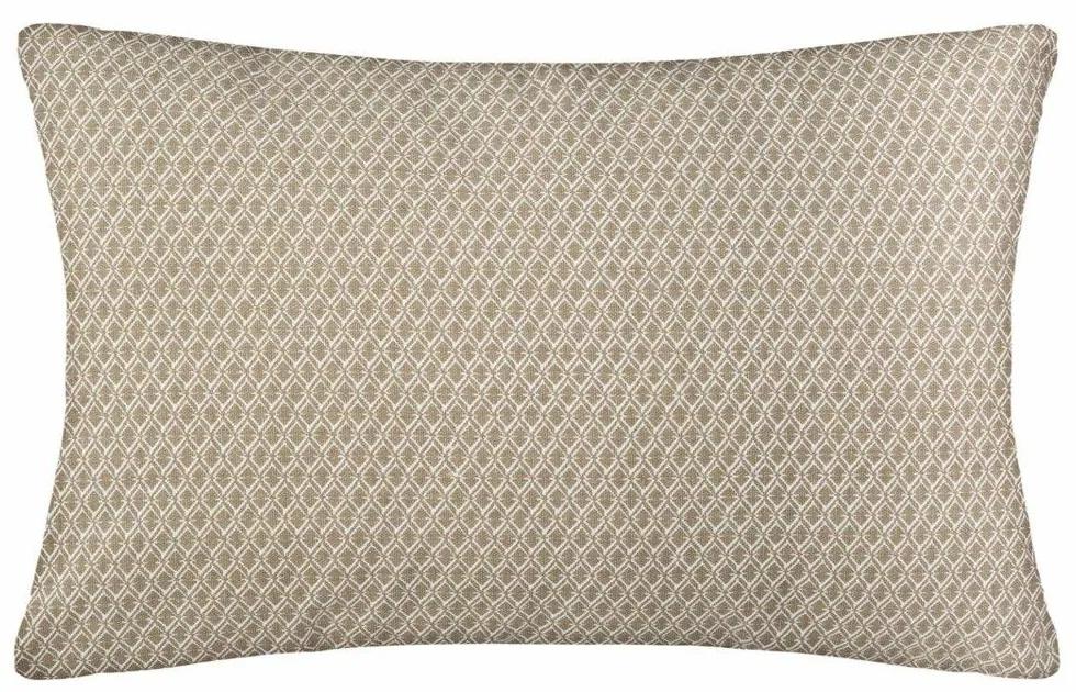 Béžový polštář s drobným vzorem, textilní dekorace vhodná do obývacího pokoje či ložnice – 50 x 30 cm