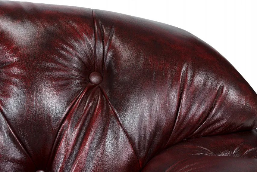 Dvoumístná pohovka z pravé kůže Chesterfield VI