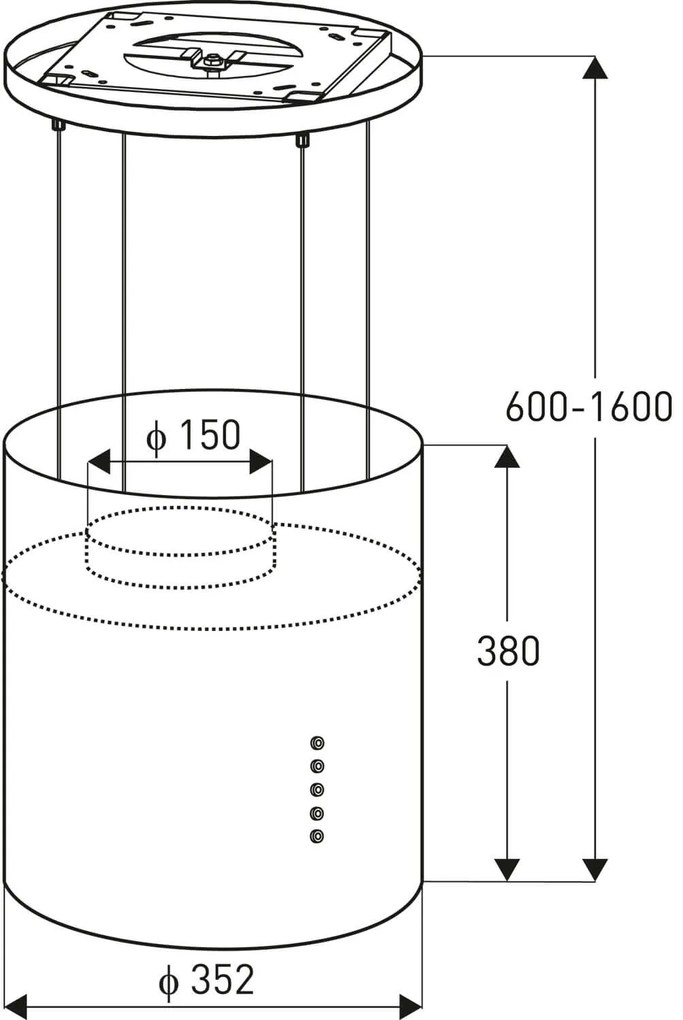 Novoterm Odsavač par ostrůvkový Tango BL, černá mat