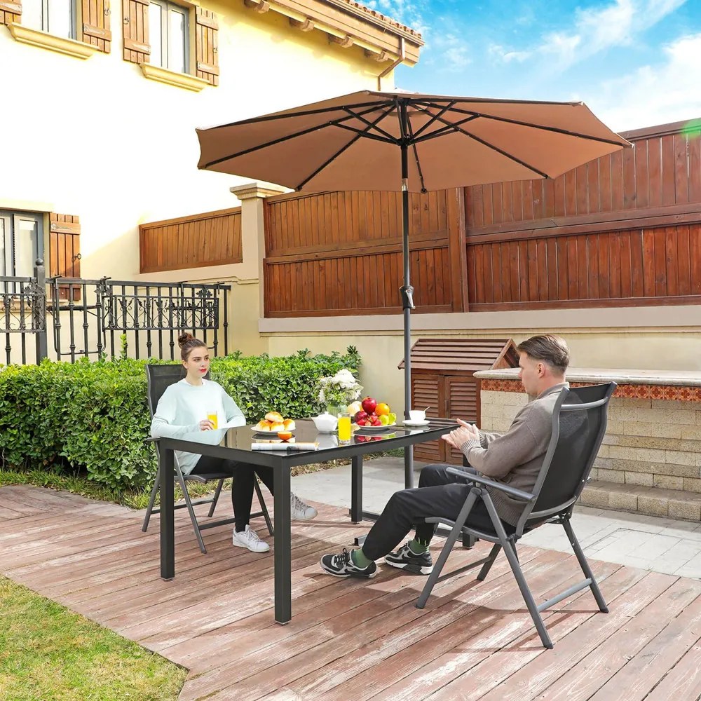 Zahradní židle RIVIERA, set 2 ks, černá SongmicsHome