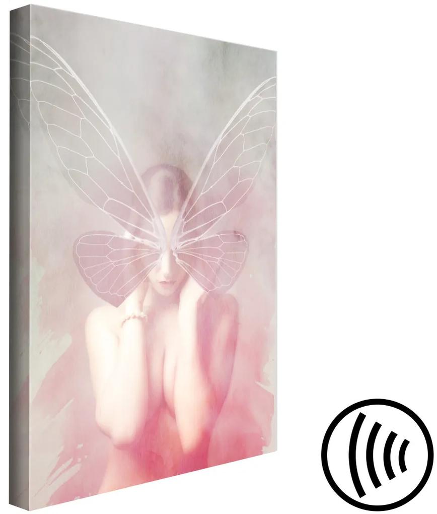 Obraz Noční motýl (1-dílný) svislý - ženský akt s motýlími křídly