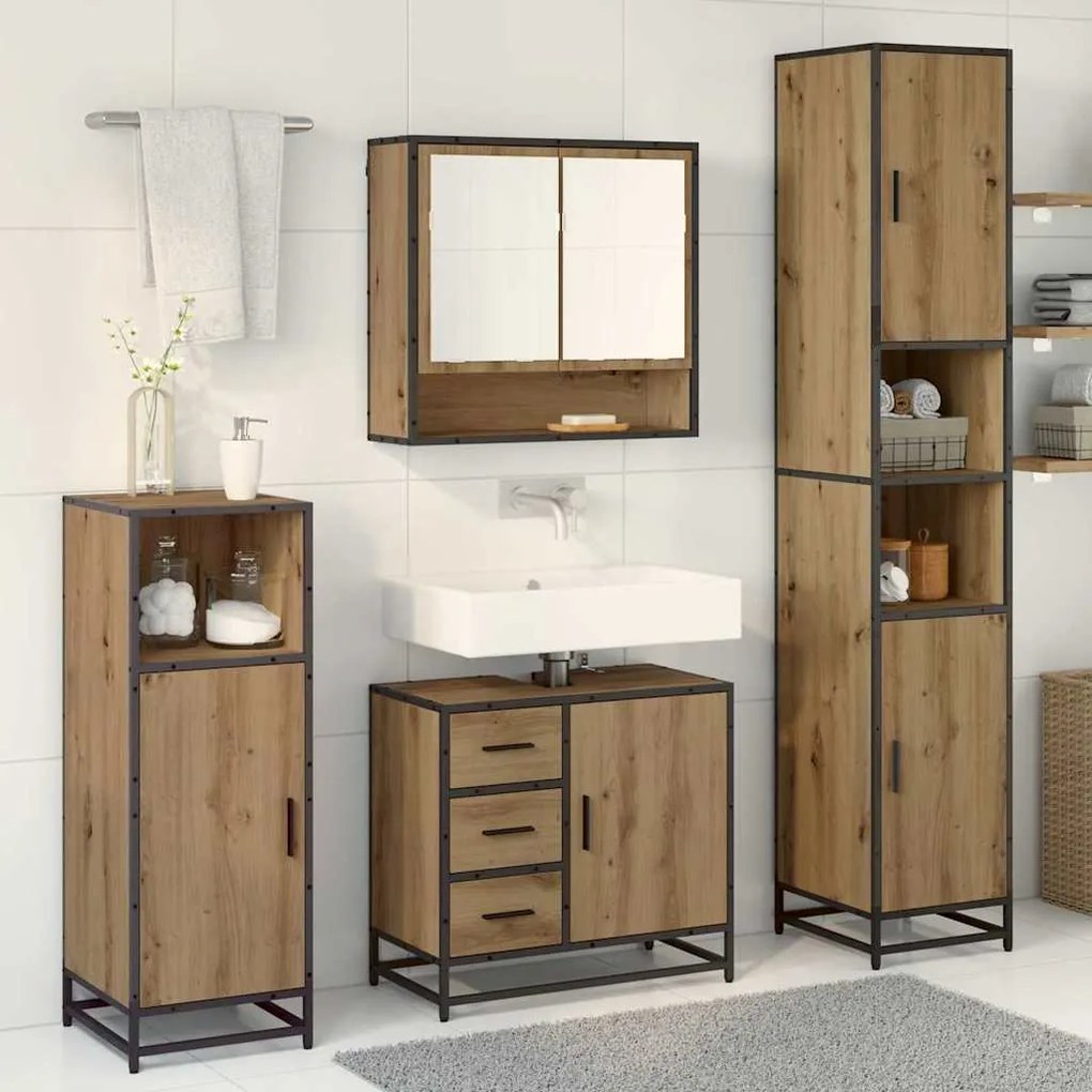 Sada koupelnového nábytku 3 ks Artisanový dub 3402549