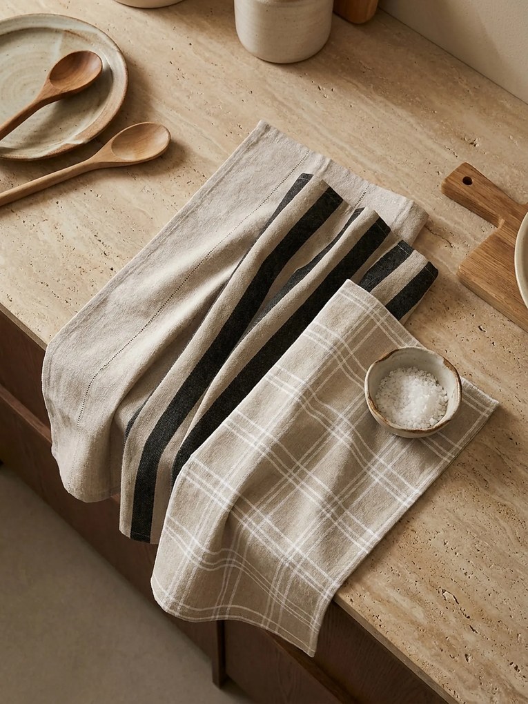 Sinsay - Sada kuchyňských utěrek 3 pack - béžová