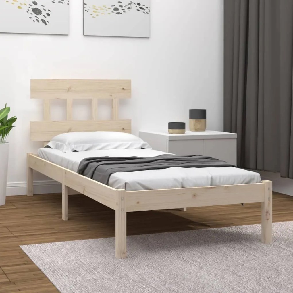 Rám postele bílý masivní dřevo 100 x 200 cm