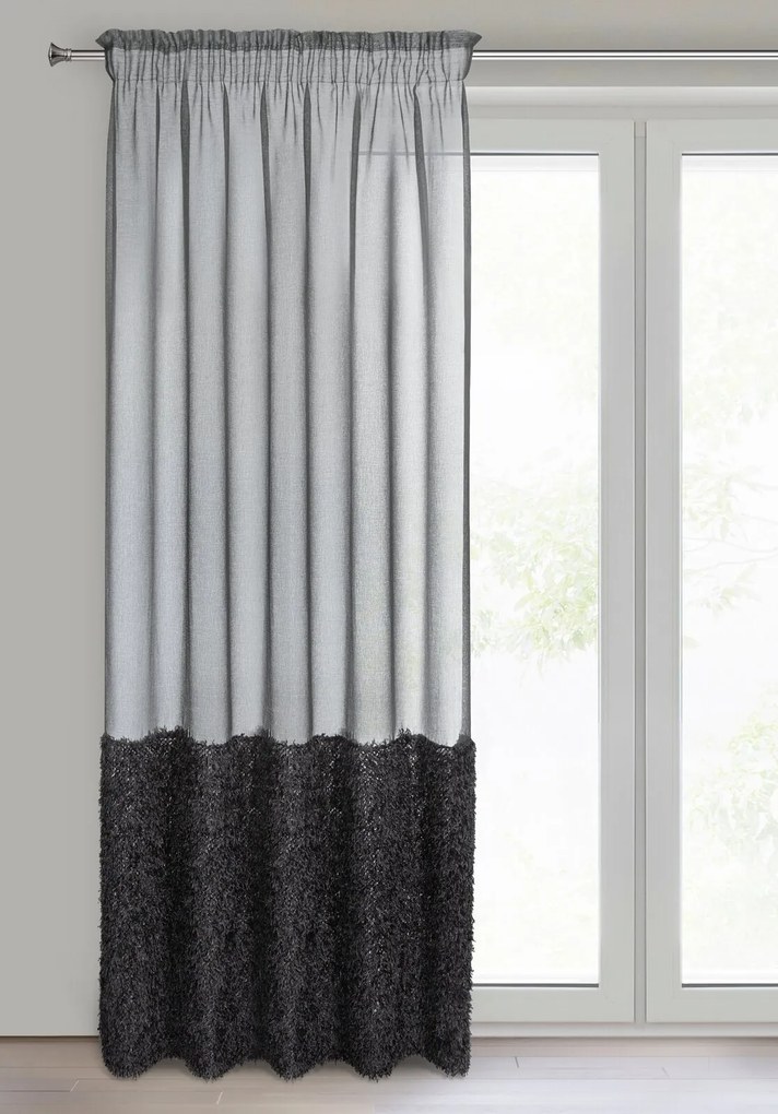 ZÁCLONA NA PÁSCE MARION 140X270 CM ČERNÁ