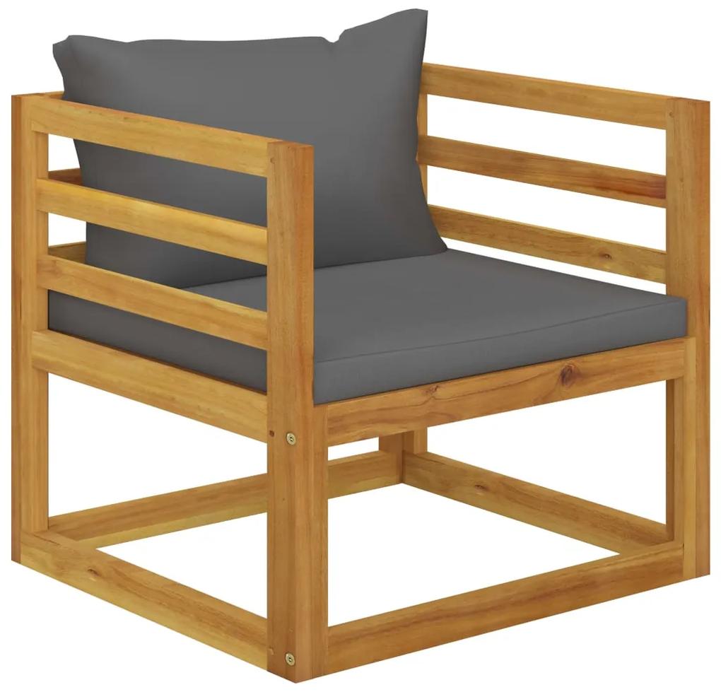 vidaXL Zahradní židle tmavě šedé podušky masivní akáciové dřevo